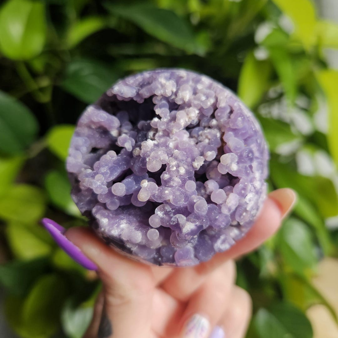 Purple Grape Agate Sphere, Stunning Natural Crystal With Stand for ...