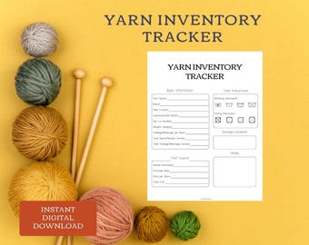 Yarn Inventory Tracker Excel Spreadsheet, Yarn Organizer Worksheet ...