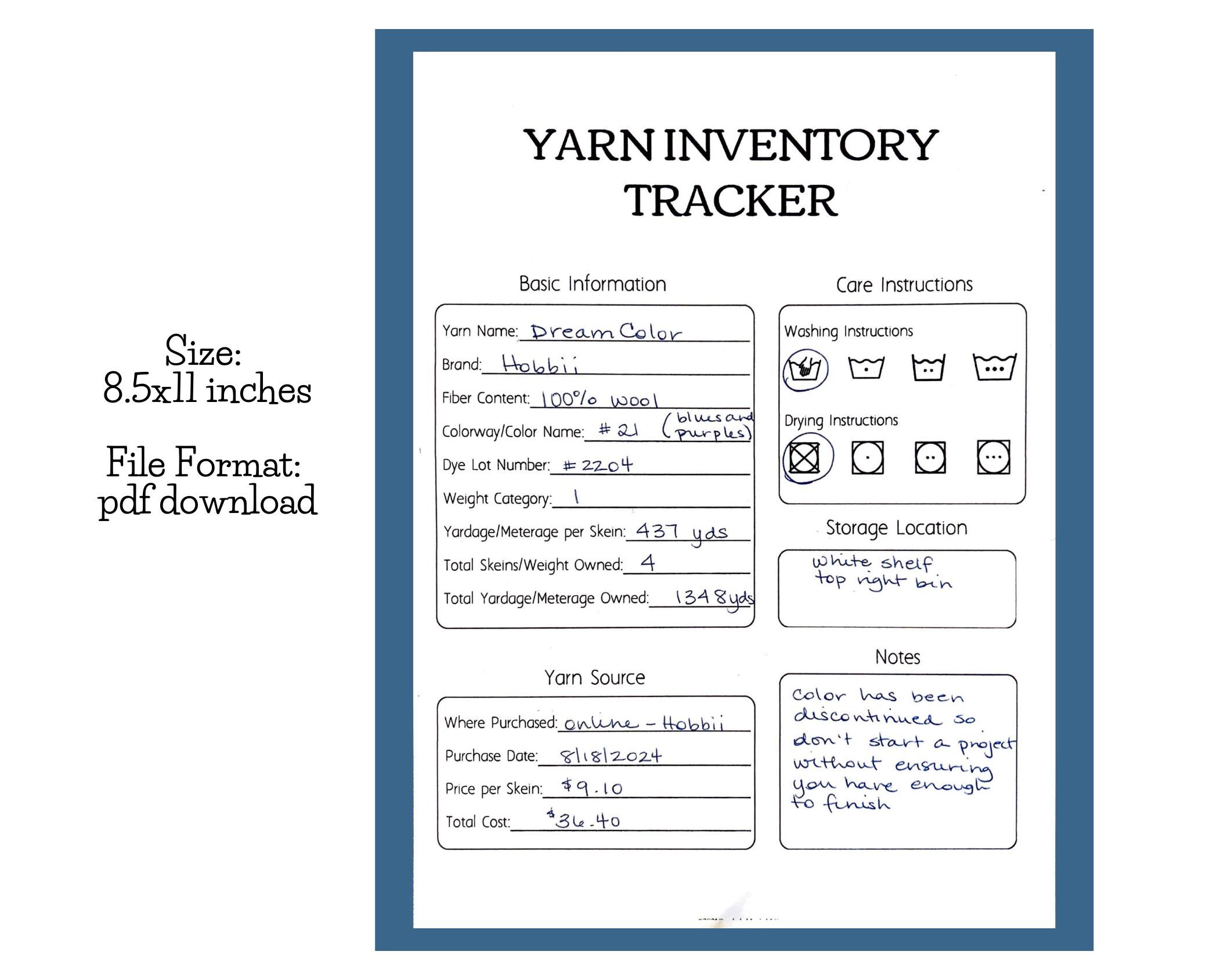 Yarn Inventory Tracker - Etsy