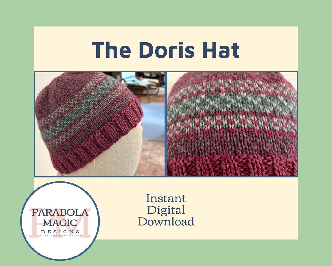 The Doris Hat Knit Pattern (fair Isle Knit Hat Pattern) - Etsy