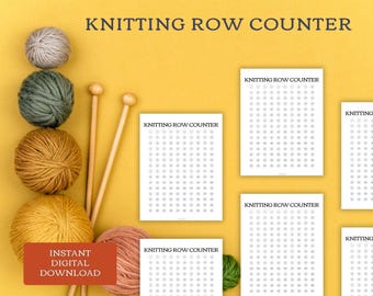 Printable Numbered Row Counter for Crochet and Knitting, Digital ...