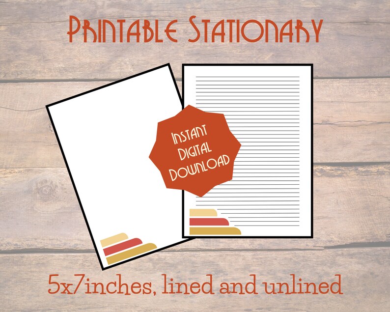 Digital Download Printable Stationary 5x7 Inches Letter - Etsy