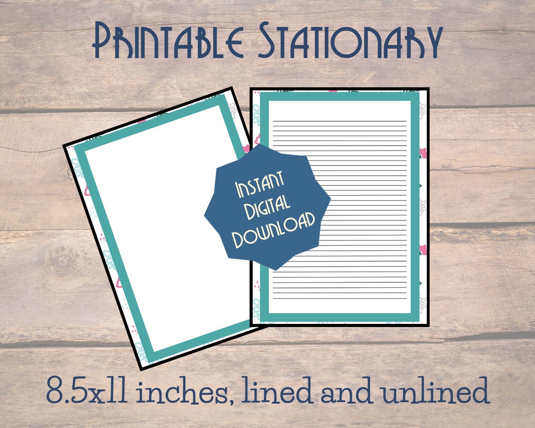 Digital Download Printable Stationary 8.5x11 Inches Letter Writing ...