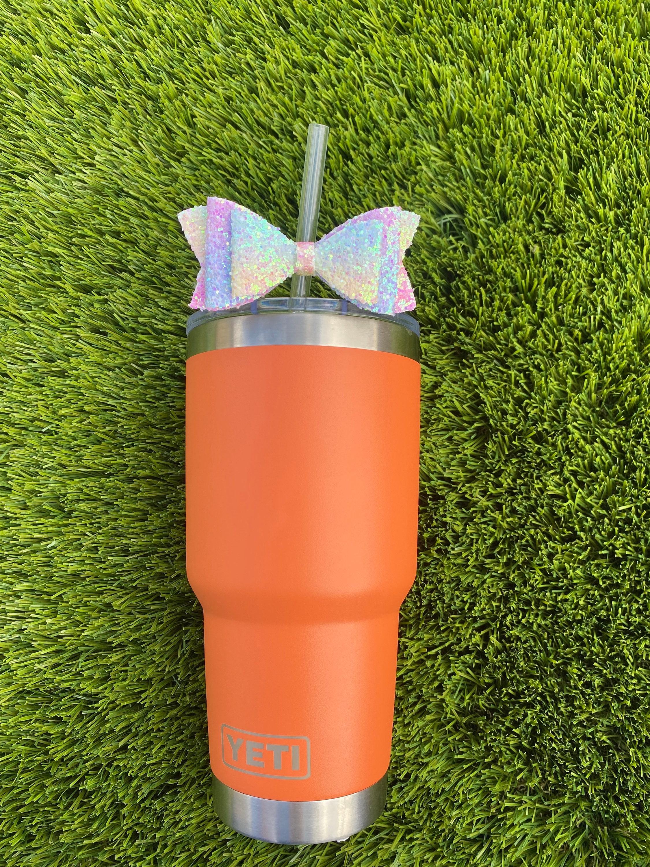 Rainbow Sparkle Straw Bow Topper for Stanley/yeti Cups - Etsy
