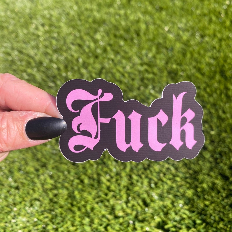 Pink F*ck Holographic Vinyl Sticker, Laptop Decal - Etsy