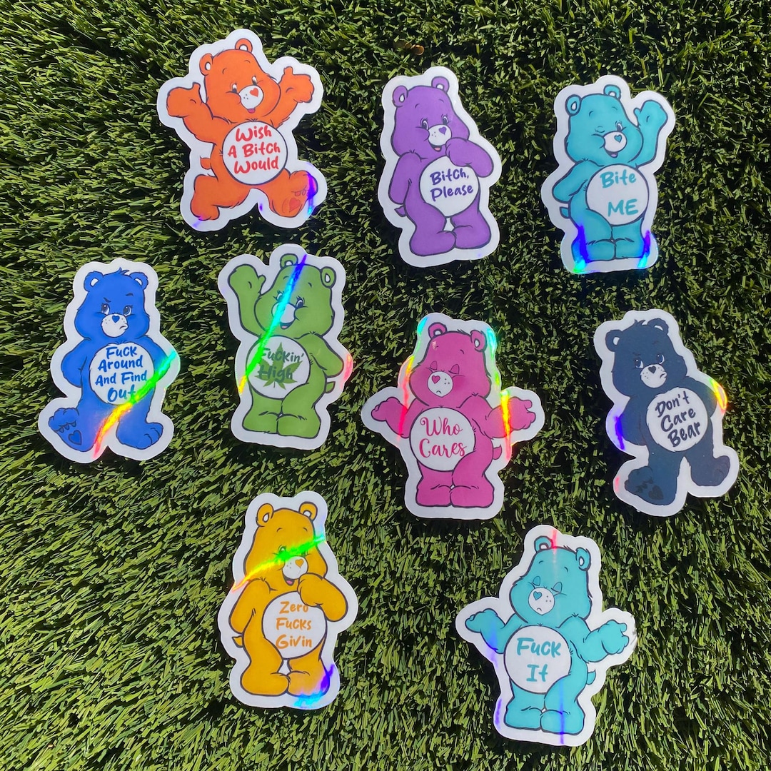 Swearbear Vinyl Sticker Bundle: Silly Curse Word Bear Stickers - Etsy