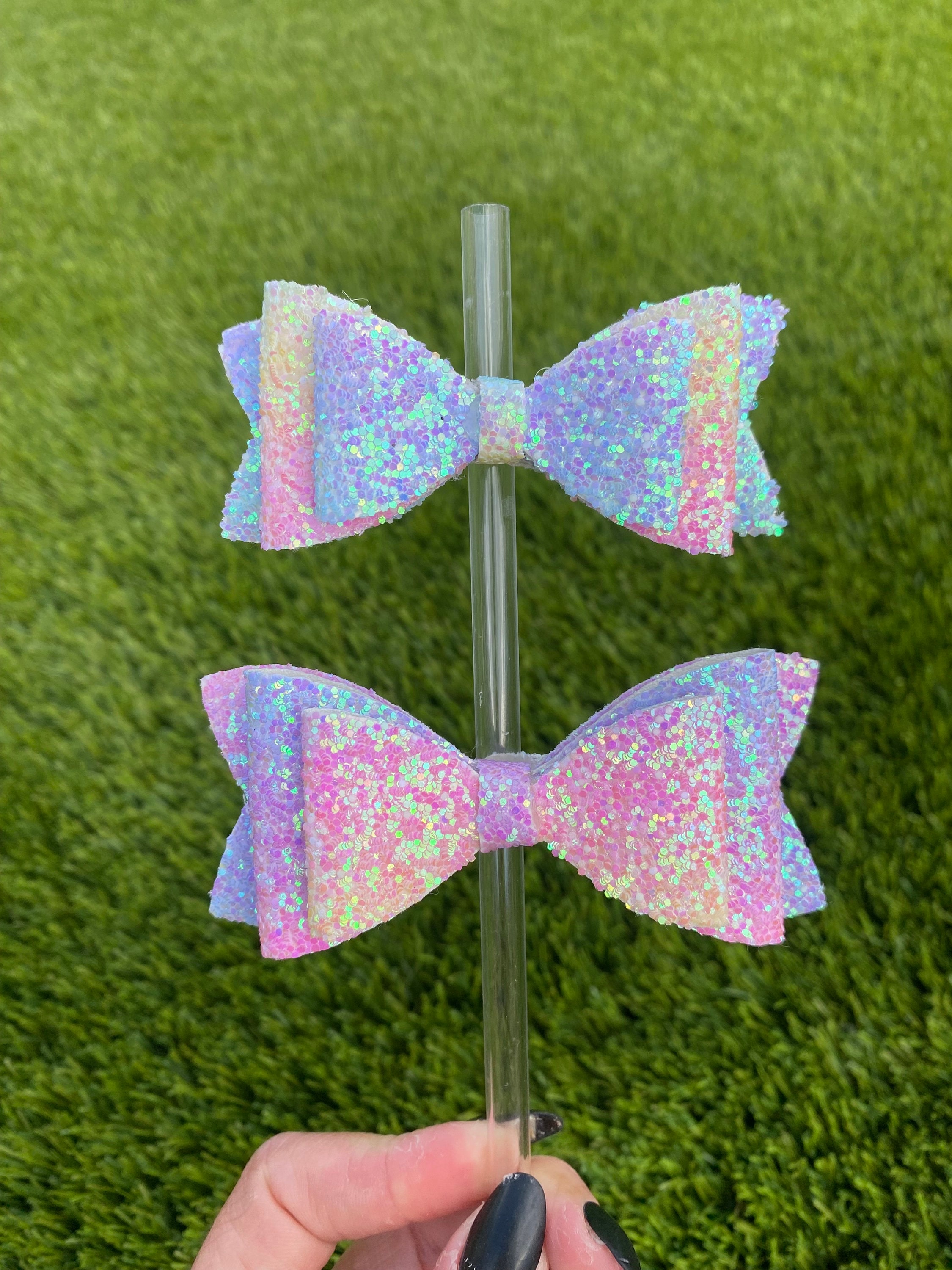 Rainbow Sparkle Straw Bow Topper for Stanley/yeti Cups - Etsy