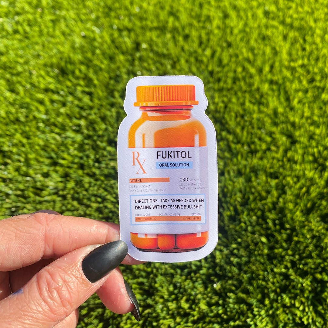 Fukitol Pills Vinyl Sticker, Fukitol, Pills, Gag Gift, Aspirin, Jerks ...