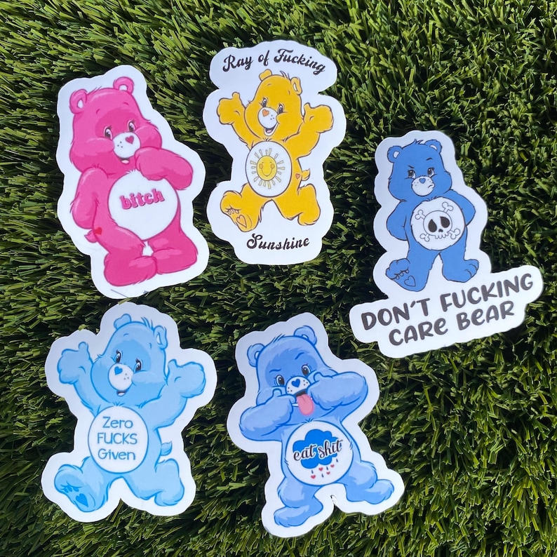 Swearbear Vinyl Sticker Bundle: Funny Curse Word Bear Stickers - Etsy