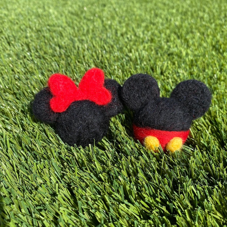 Handmade Needle Felted Mickey and Minnie Ornament - 2.5 Inch Plush - Etsy