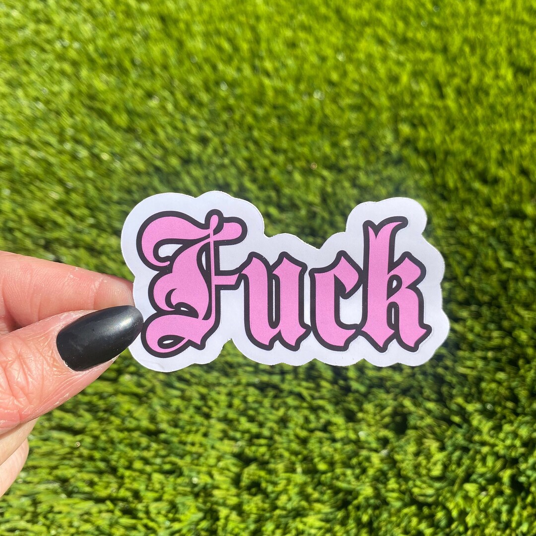 Pink F*ck Holographic Vinyl Sticker, Laptop Decal - Etsy