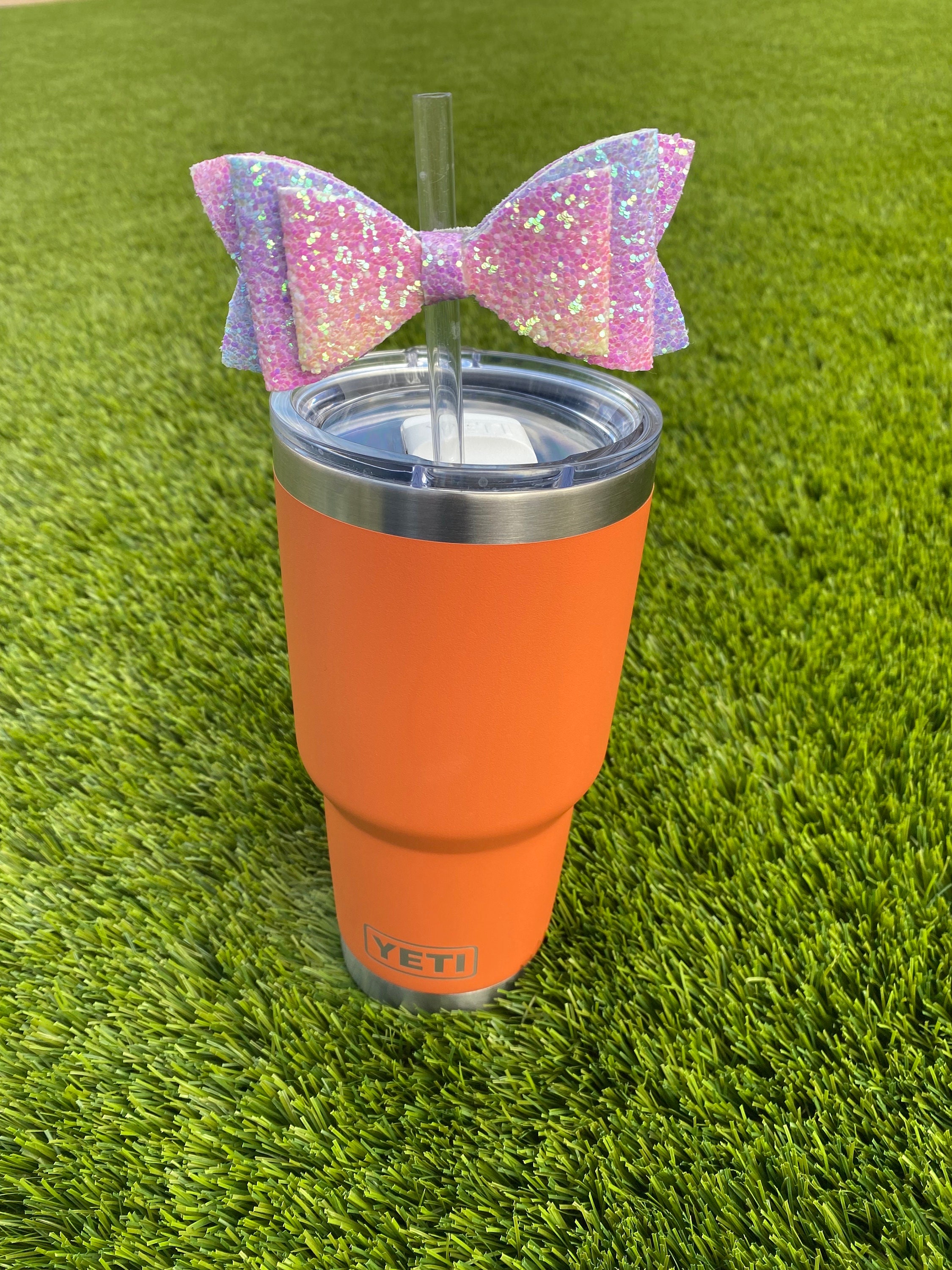 Rainbow Sparkle Straw Bow Topper for Stanley/yeti Cups - Etsy