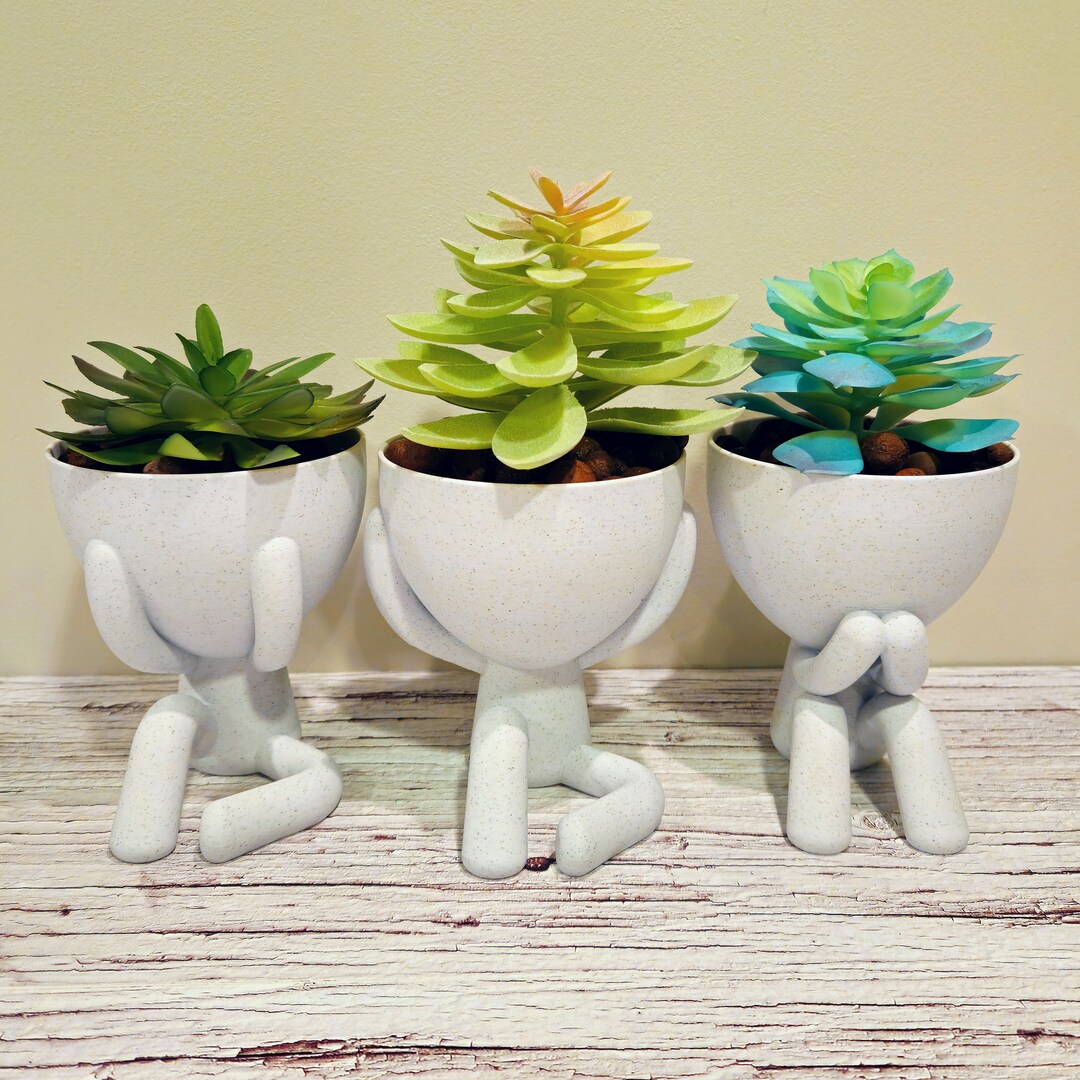 See, Hear, Speak No Evil Little People Planter Set - A Charming Trio ...