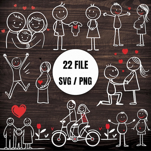 Cute Stick Figures - Etsy