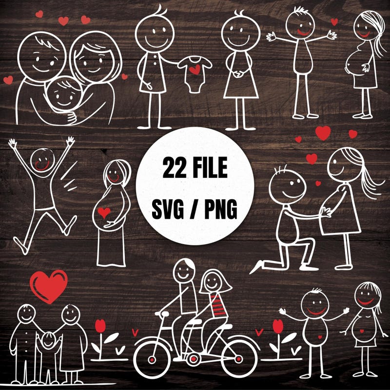 Cute Stick Figures - Etsy