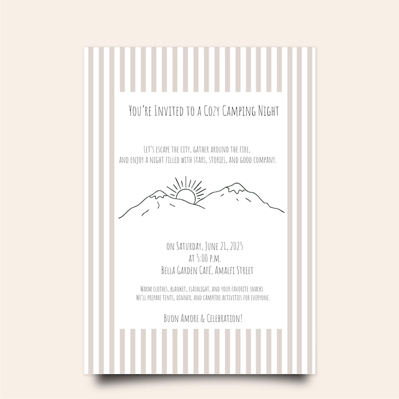 Camping SVG Clipart: Outdoor Adventure Line Art (digital Download) - Etsy