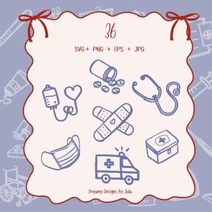Hand Drawn Healthcare Doodle Svg , Doctor Nurse Pharmacy Graphics ...