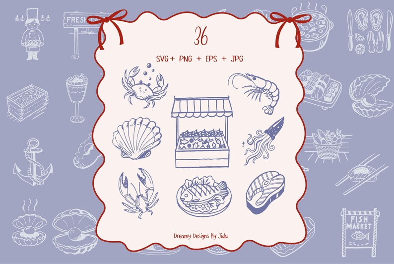 Fine Dining SVG, Hand Drawn Seafood , Culinary Art, Restaurant Menu ...