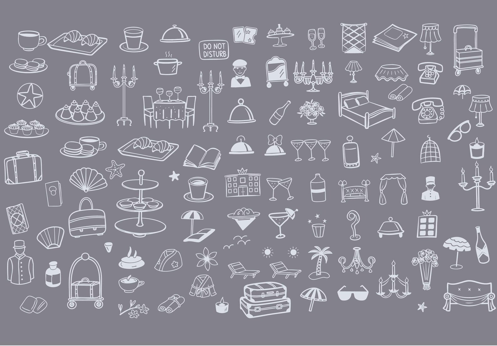 Luxury Hospitality Clipart , Hotel Aesthetic Line Art, Resort Travel ...