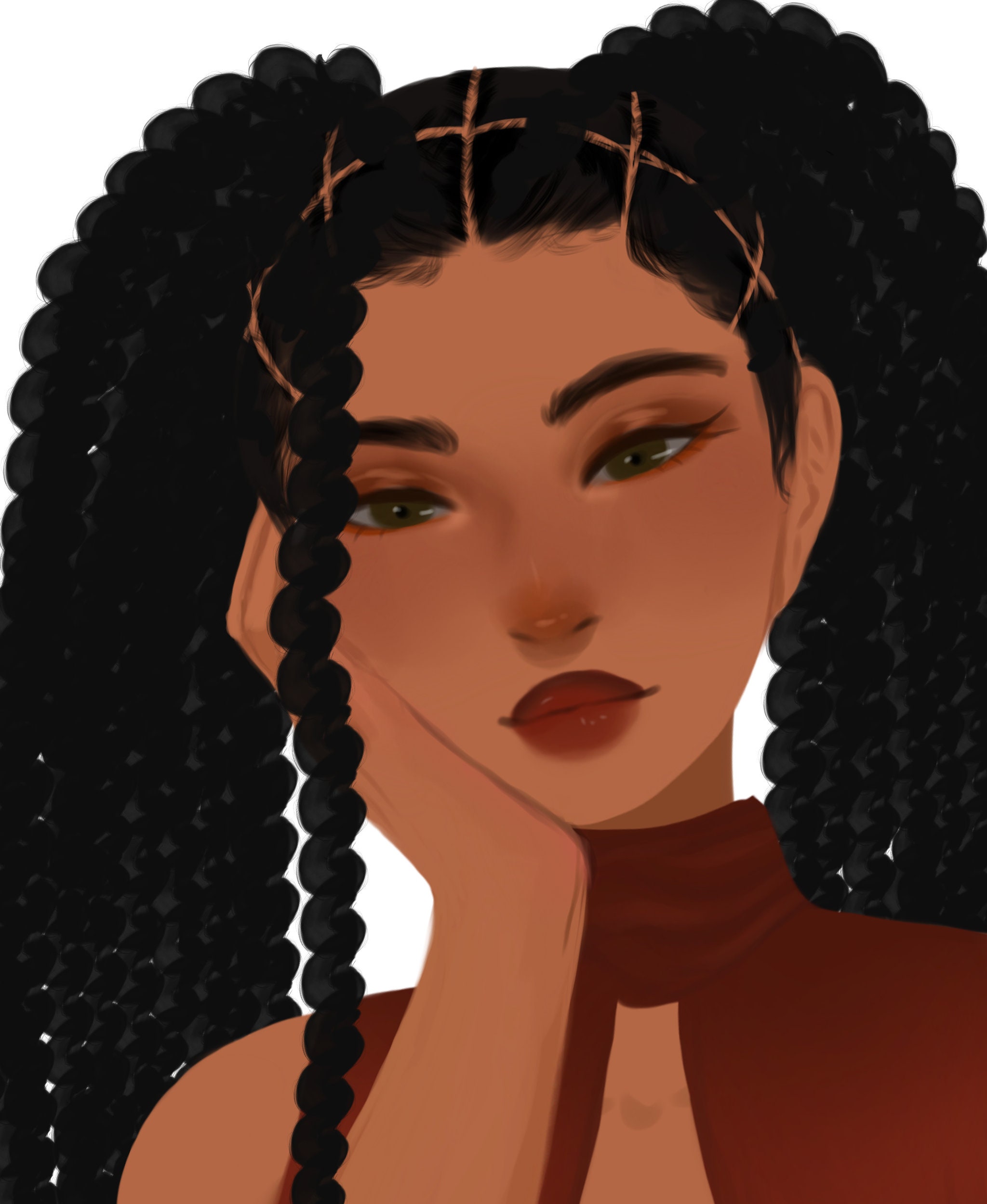 22 Braid Locs Twist and Highlights Brushes for Clip Studio Paint CSP L ...