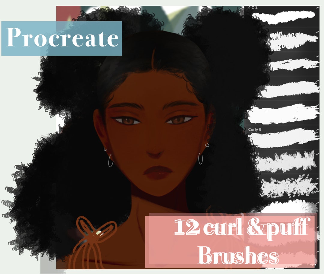 12 Procreate Curly Hair Brushes: 3B to 4C Hair - Etsy
