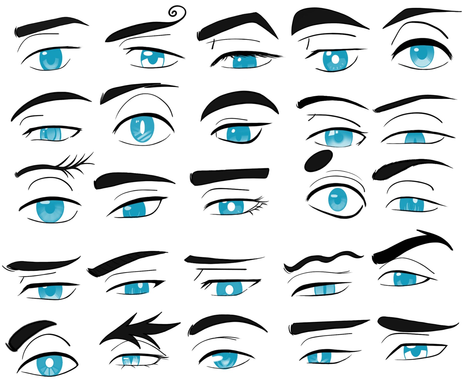 Anime Guy Eye Maker: Procreate Stamps, Lashes & Brows - Etsy