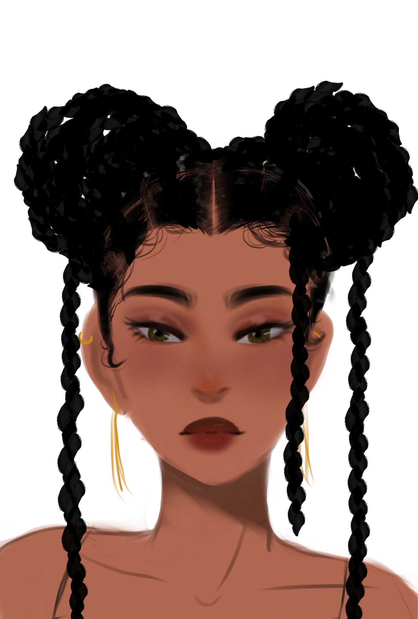 22+ Braid Locs and Twist Brushes for Procreate L Natural Stamps for ...