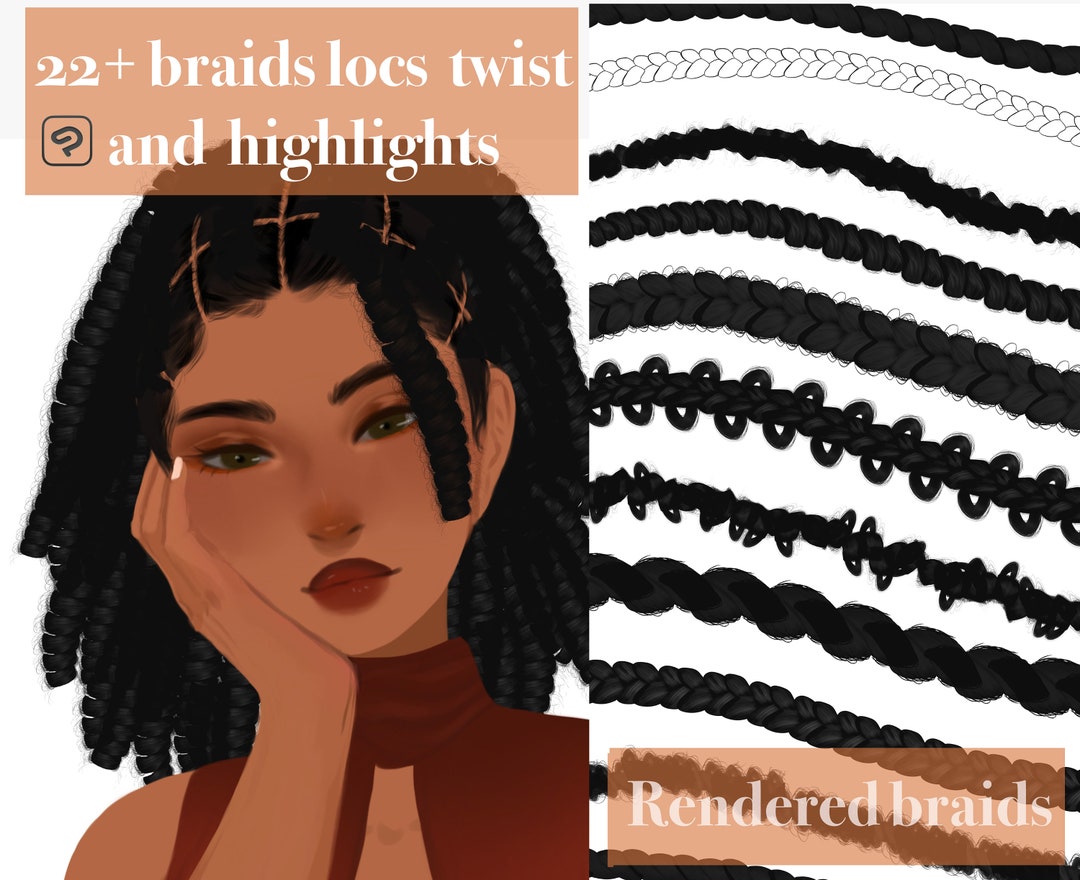 22+ Braid Locs Twist Brushes for Clip Studio Paint (CSP) (digital ...