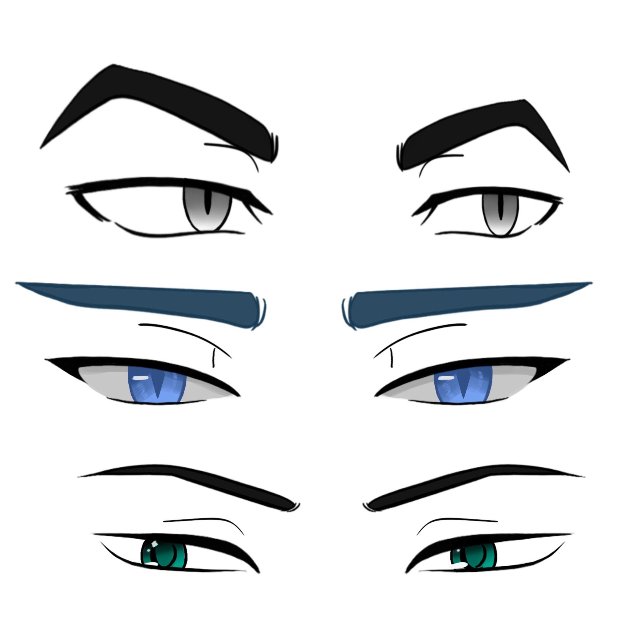 Anime Guy Eye Maker: Procreate Stamps, Lashes & Brows - Etsy