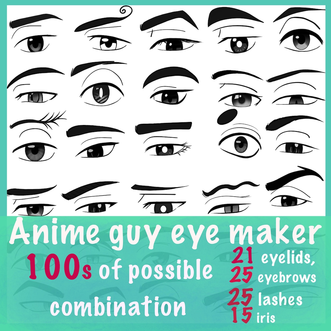 Anime Guy Eye Maker for Procreate 100 of Possible Combination Procreate ...