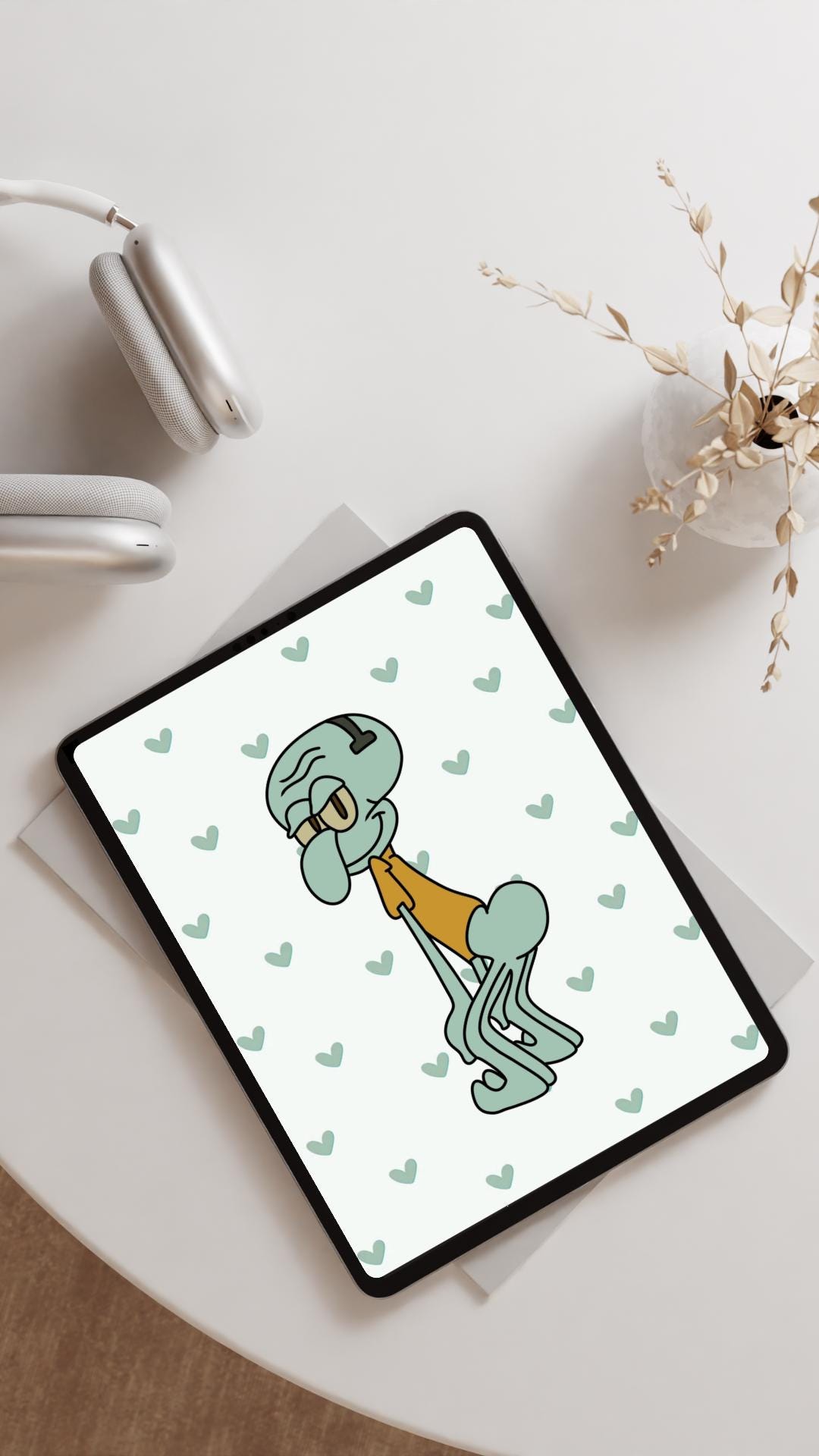 Funny Squidward Twerking Lock Screen | Green Heart Background | Digital ...