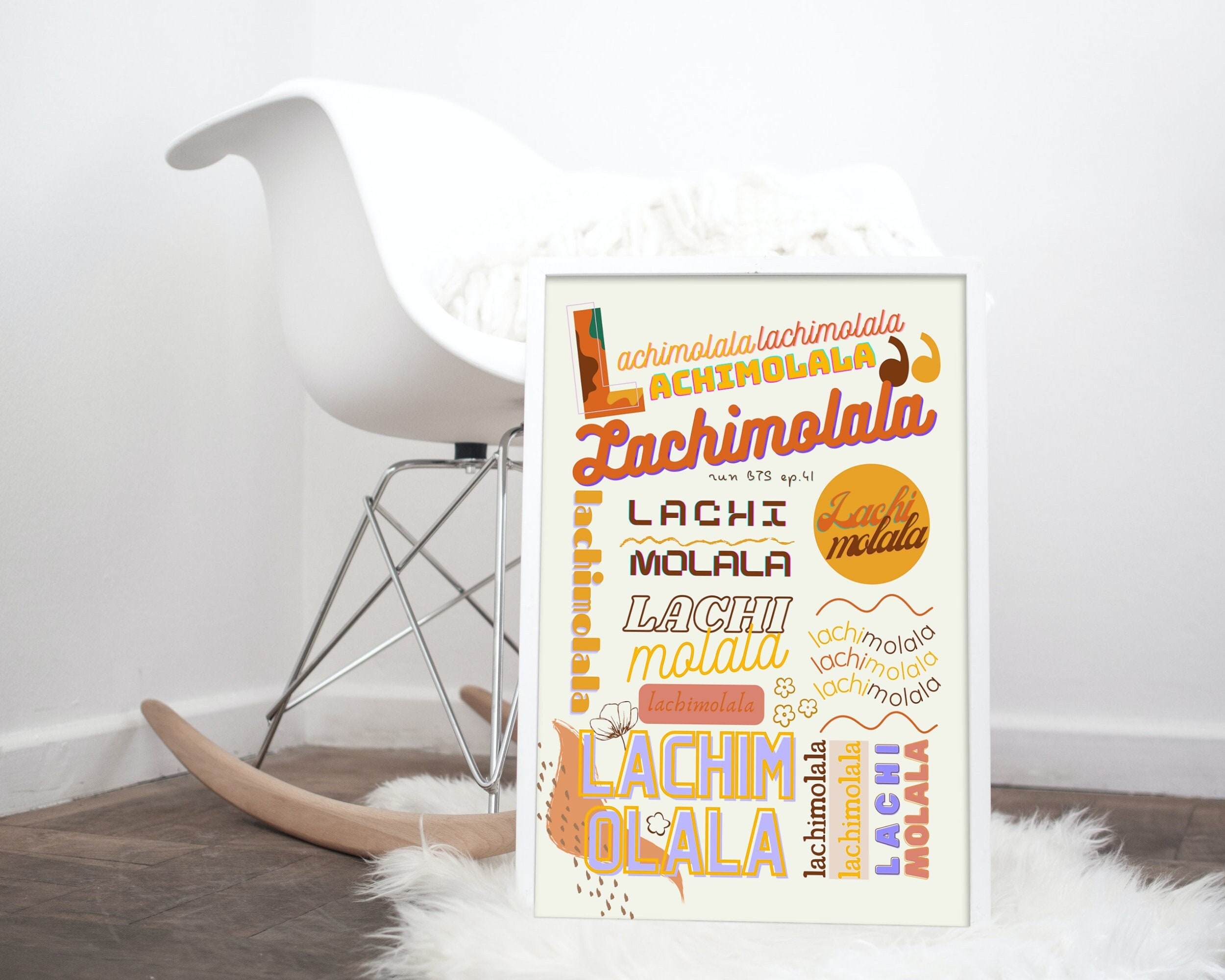 BTS Poster: Lachimolala Retro Word Art, BTS Jimin Quote Art Print, K ...