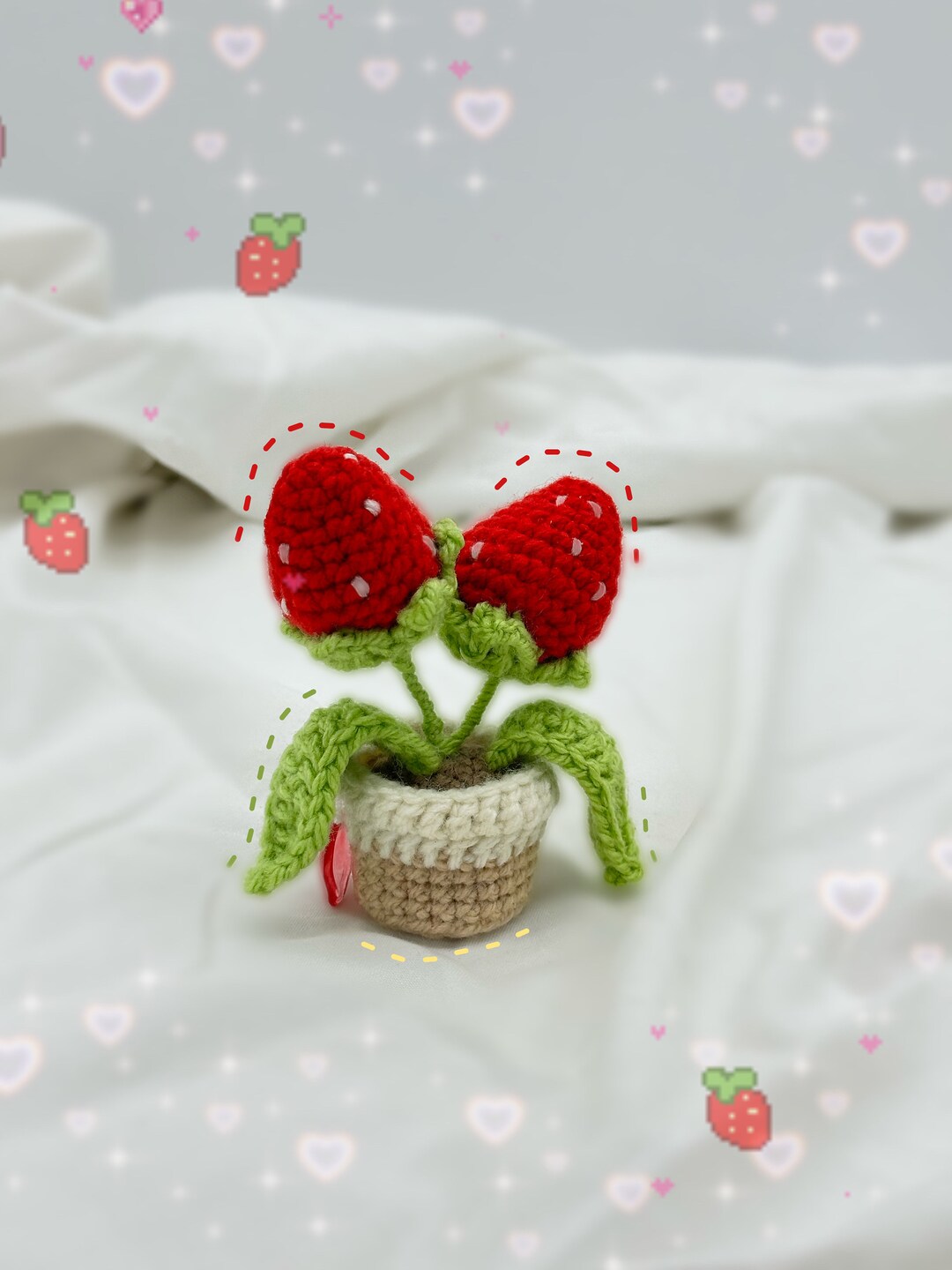 Strawberry Plant in Pot Desk , Birthday Gift Handmade Home Decor ...