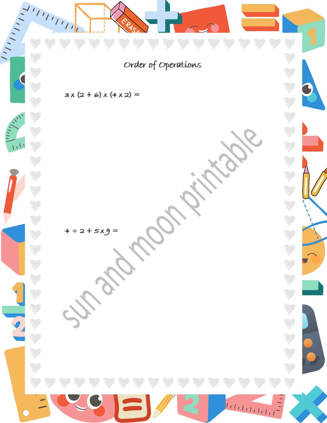 Order of Operations Worksheet 20 Printable Pages, 40 Exercises, for ...