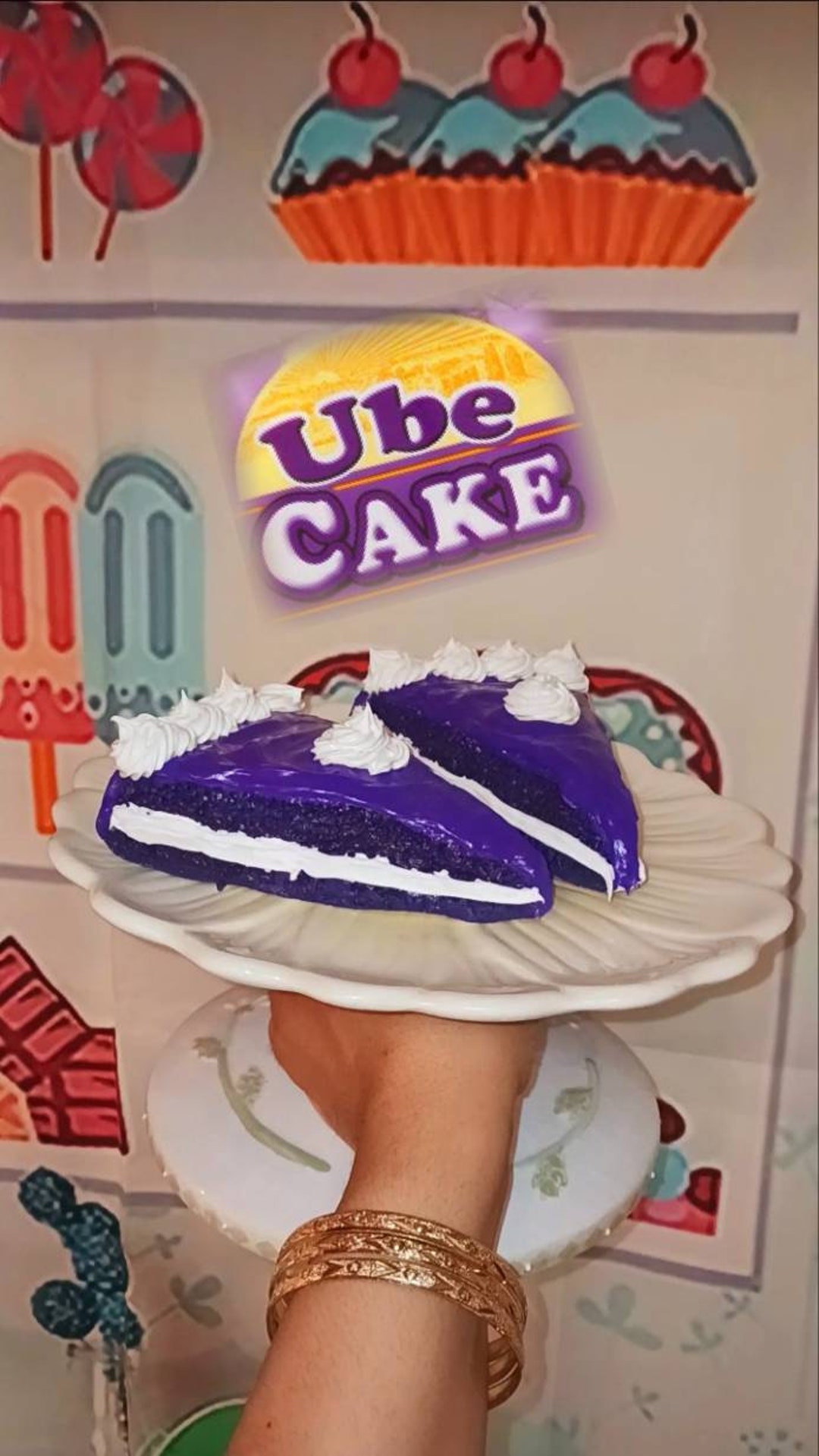Faux UBE Cake Slice Fake Ube Cake Purple Yam Cake Prop Food Filipino ...