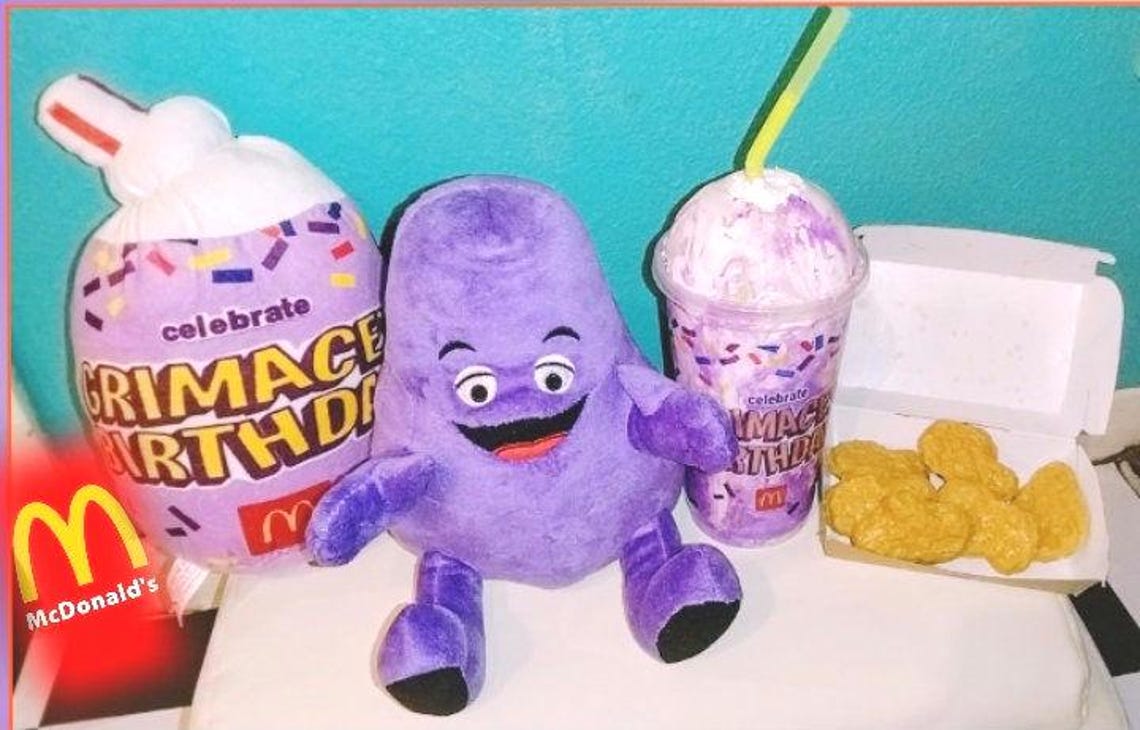 Grimace's Birthday Set/faux Chicken Nuggets/ Faux Grimace Milkshake ...