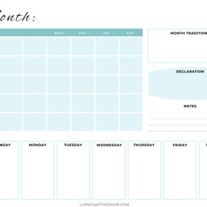 Family Time-blocking Calendar Instant Download - Etsy