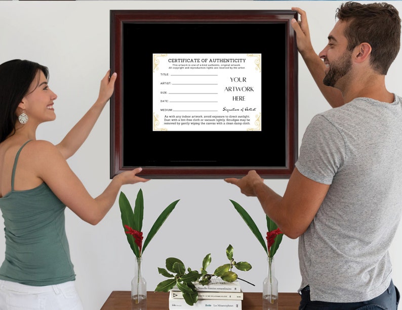 Gold Certificate of Authenticity Template: Artist DIY Canva (digital ...