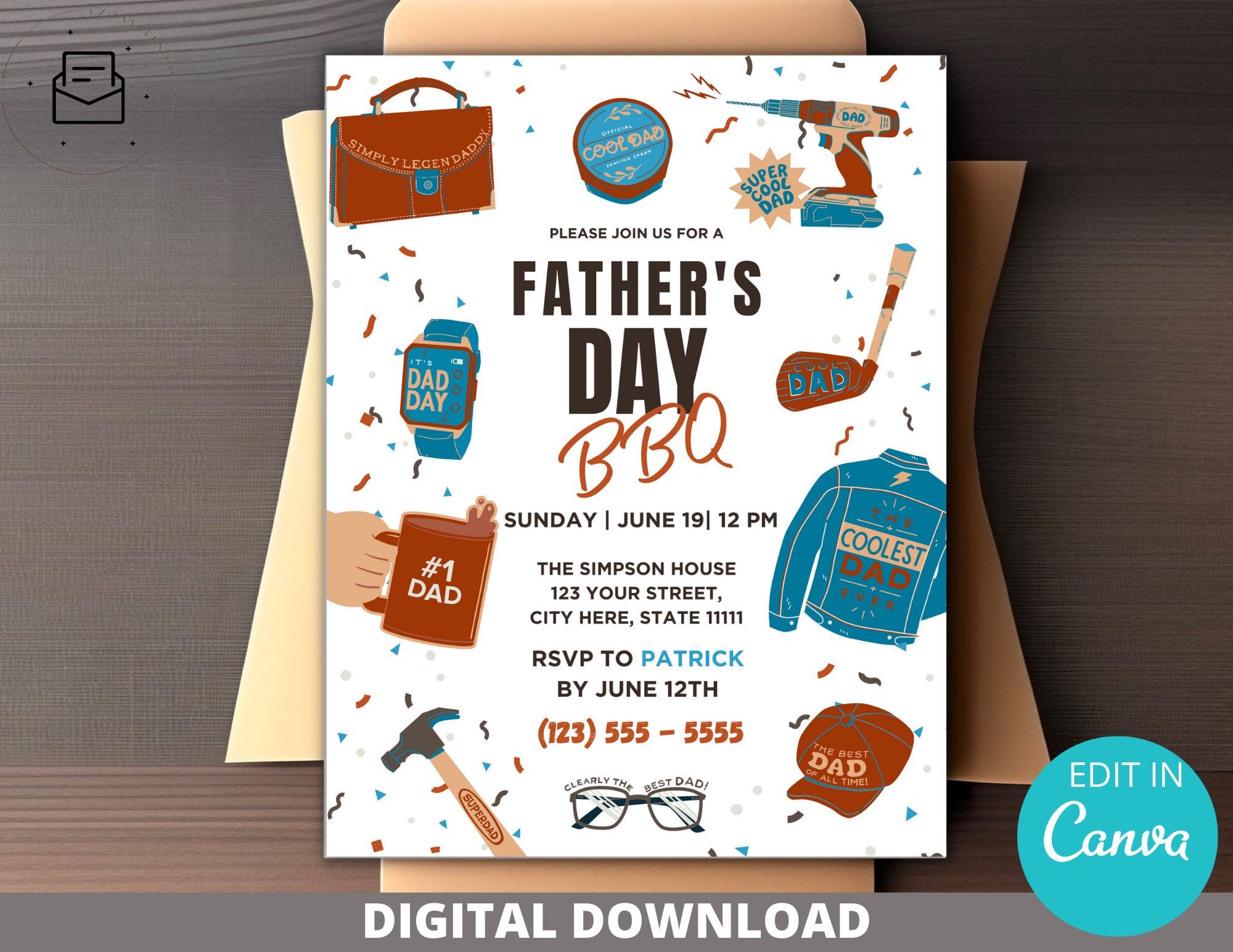 Editable Father's Day Invitation Template: Create Your Perfect Invite ...