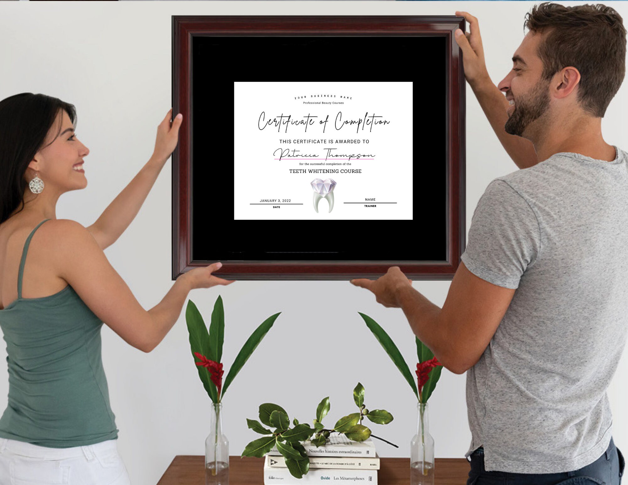 Teeth Whitening Certificate Template | Editable Canva Beauty Course ...