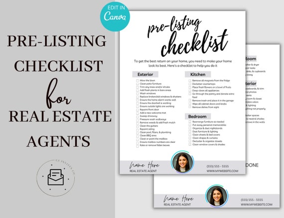 Real Estate Home Selling Checklist Printable Pre Listing Real Estate
