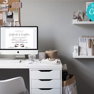 DIY Rose Gold Lashes Certificate of Completion, Simple Template, Bundle ...