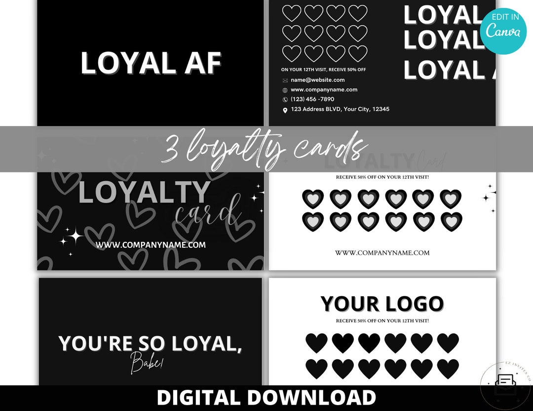 Editable Loyalty Card Template | Lash Tech or Small Business Canva ...