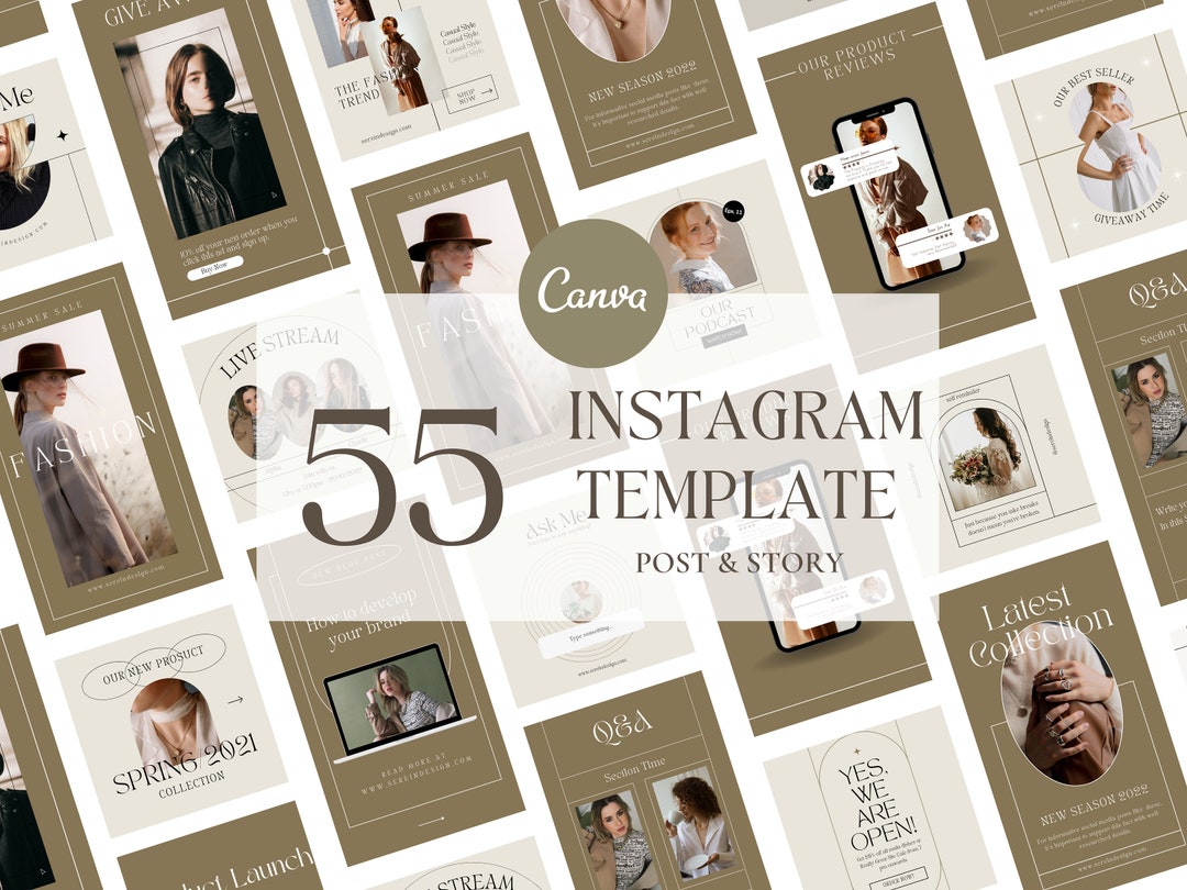 50 Gold Classic Instagram Post and Story Digital Templates | Canva ...