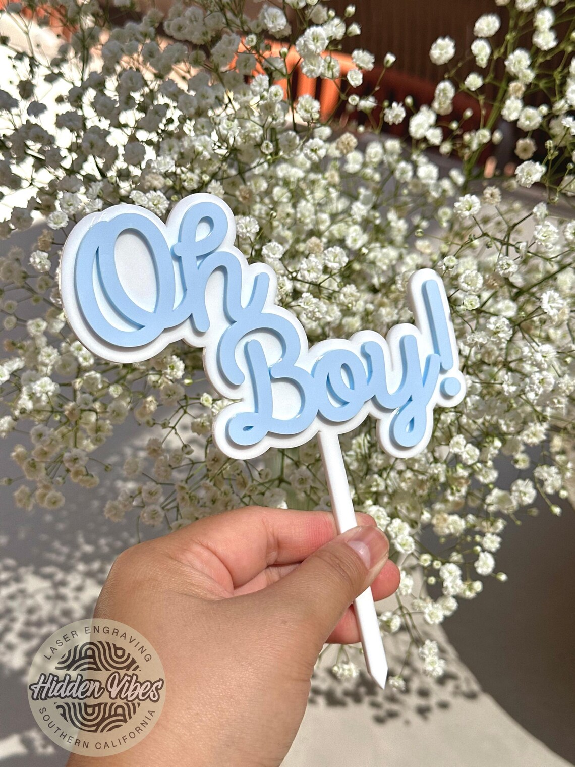 Oh Boy! Acrylic Cake Topper | Baby Shower Cake Topper | Birthday Boy ...