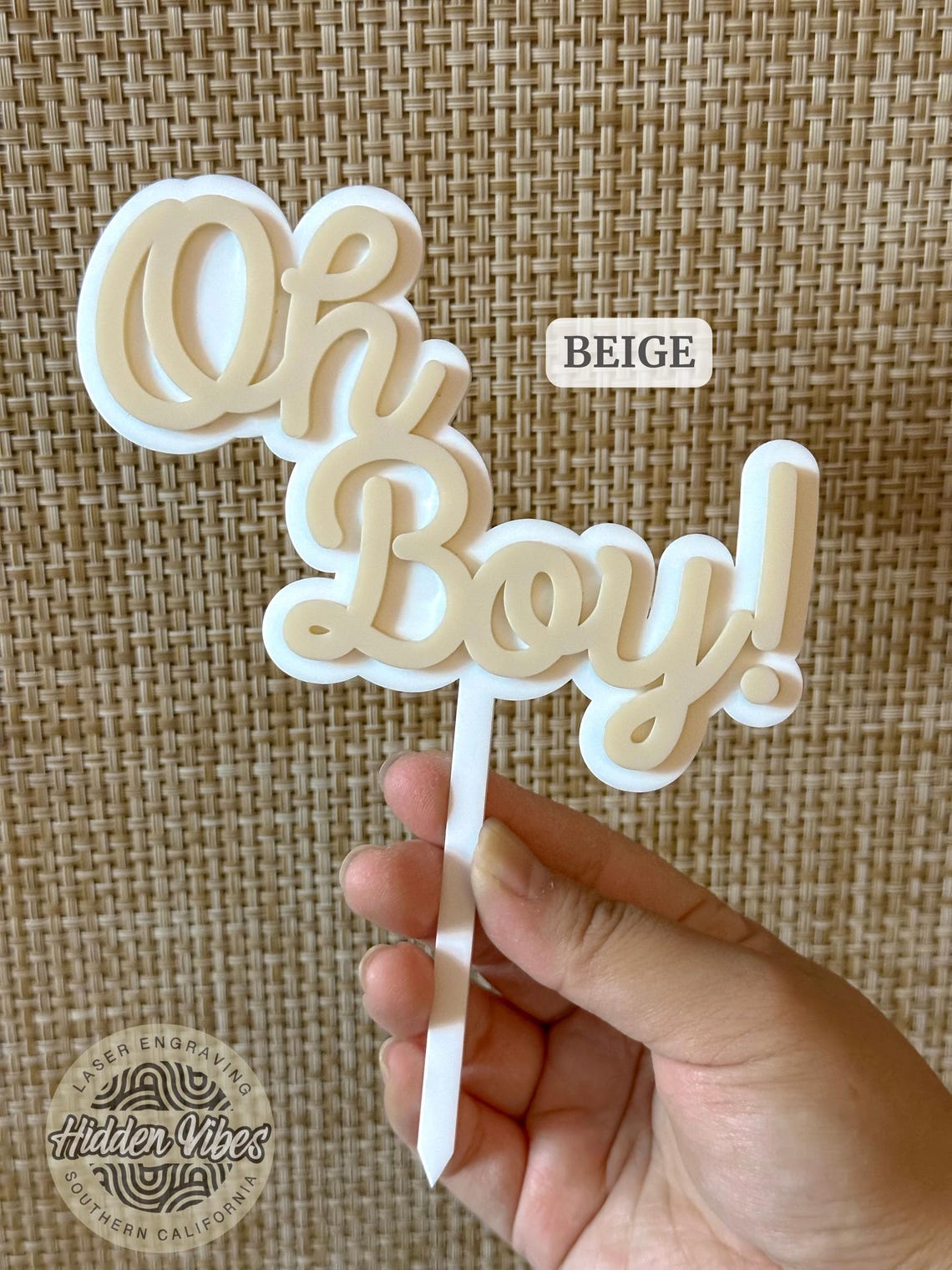 Oh Boy! Acrylic Cake Topper | Baby Shower Cake Topper | Birthday Boy ...