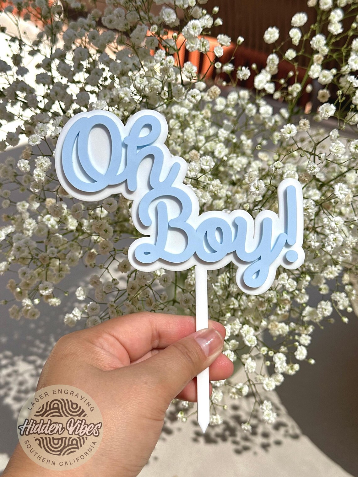 Oh Boy! Acrylic Cake Topper | Baby Shower Cake Topper | Birthday Boy ...