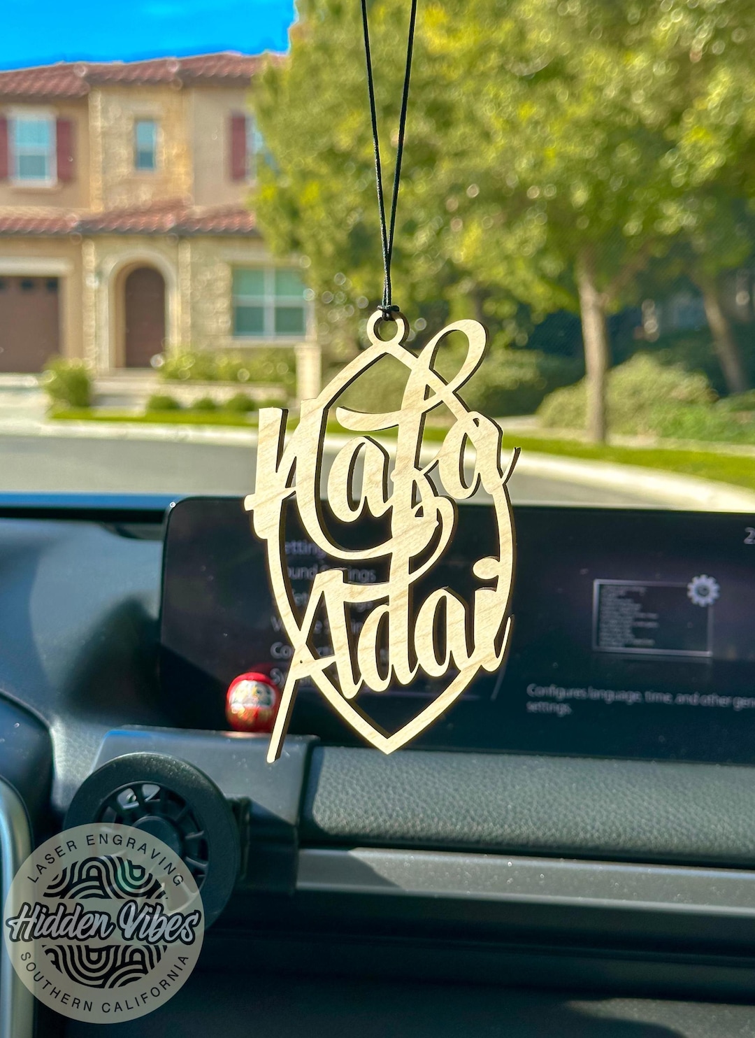 Maple Wood Guam Ornament | Guam Seal Wood Car Charm | Guam Rear View ...