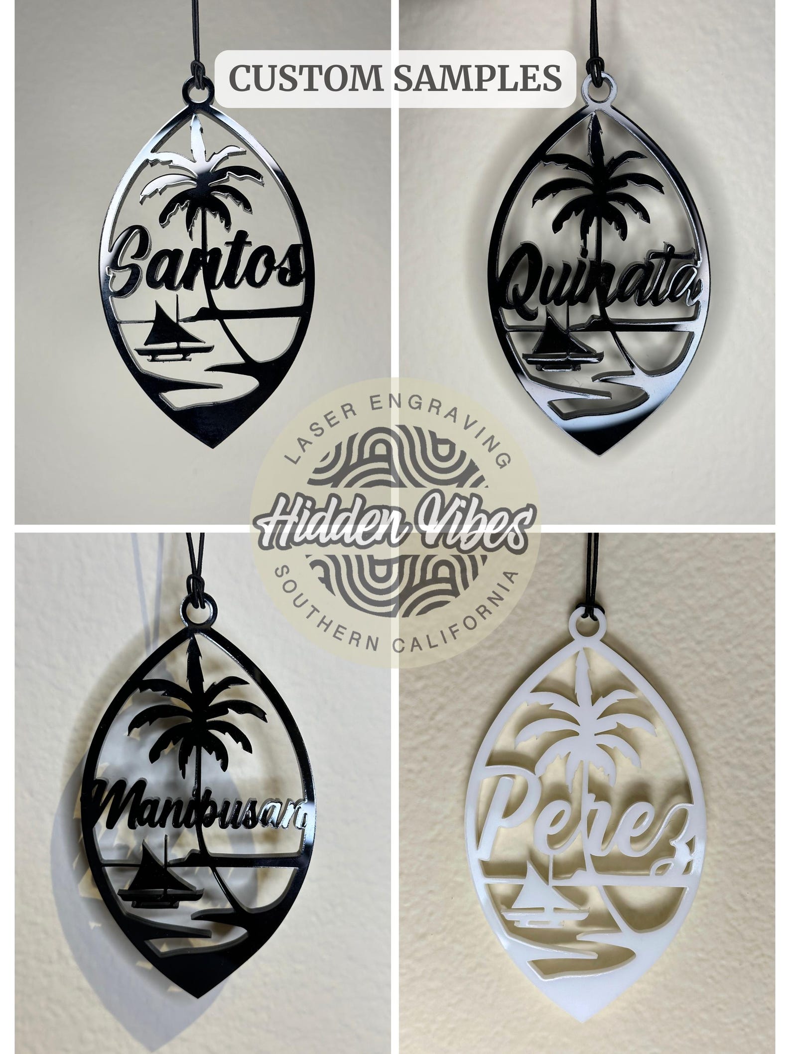 Guam Ornament | Custom Name Guam Seal Acrylic Car Charms | Personalized ...