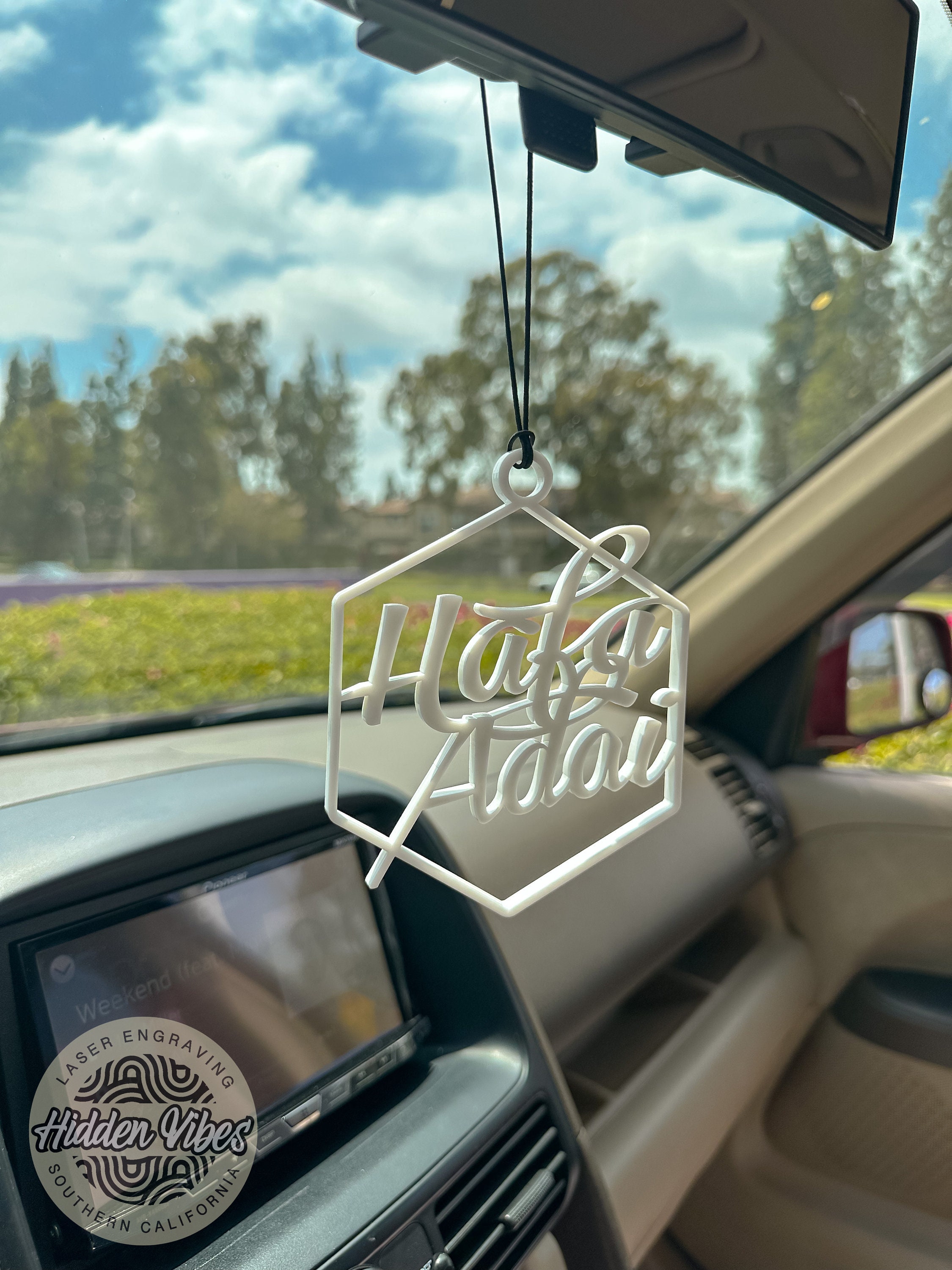 Guam Ornament | White Acrylic Guam Car Charms | Hafa Adai Car Ornaments ...